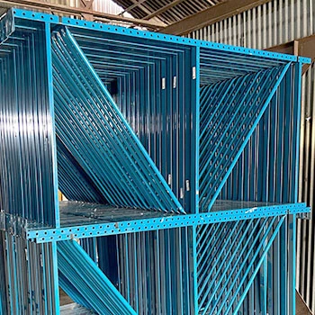 48in x 96in Used Teardrop Pallet Rack Upright- Old Style | WH1