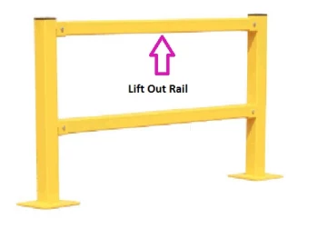 6ftL Modular Protective Railing, Lift-Out Rail | WH1